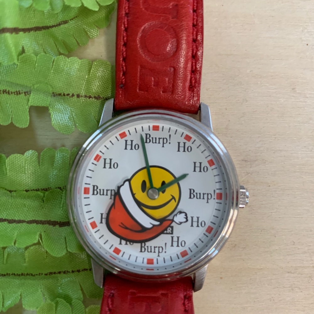 Vintage 1995 Joe Boxer Santa Smiley Face Watch - Gem
